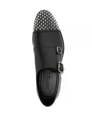JIMMY CHOO Finnion Monk Shoes With Stud Detailing