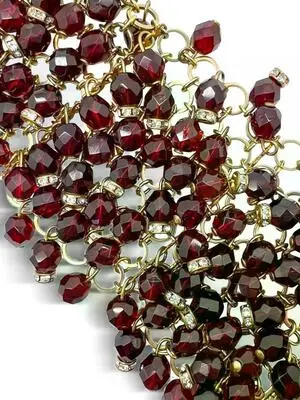 JENNIFER GIBSON JEWELLERY 1940s Ruby Droplet Cuff Bracelet