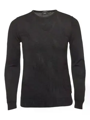 BOSS Paisley Pattern Virgin Wool Blend Crew Neck Sweater