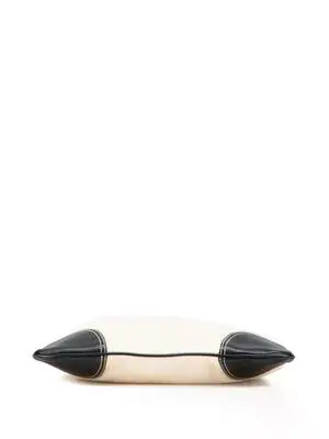 Prada Vitello Trimmed Canvas Canapa Tote Bag