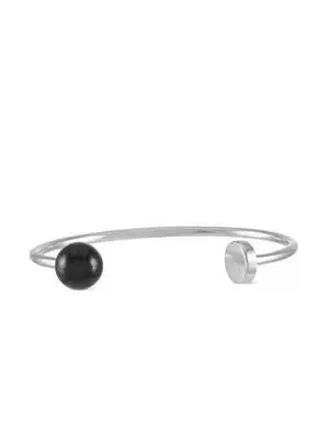 Calvin Klein Tone Stainless Steel Sphere Design Open Bangle - Silver