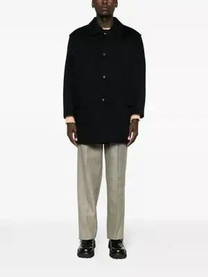 A.N.G.E.L.O. VINTAGE CULT Single-breasted Wool Blend Coat - Blue