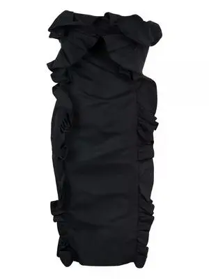 Giambattista Valli Cotton-blend Ruffled Sleeveless Dress - Black