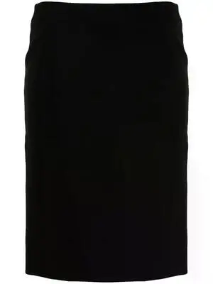 Dior Virgin Wool Blend Crepe Pencil Skirt - Black