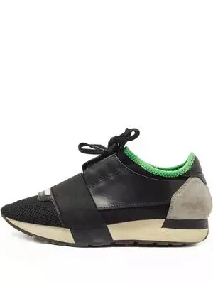 Balenciaga Panelled Lace-up Sneakers - Black