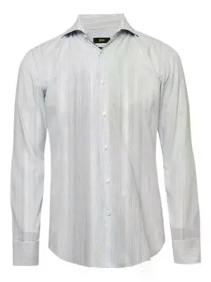 BOSS Striped Cotton Shirt - White
