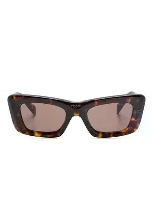 Prada Triangle-logo Sunglasses - Brown