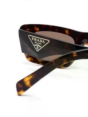 Prada Triangle-logo Sunglasses - Brown
