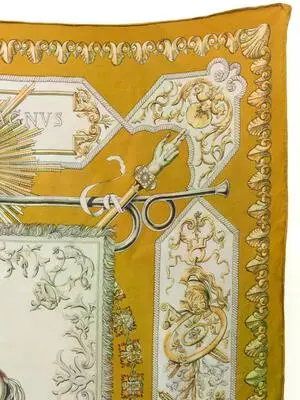 Hermès 1963 Ludovicus Magnus F.de La Perriere Silk Scarf - Yellow