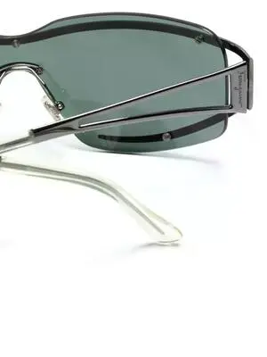 FERRAGAMO Crystal-embellished Shield-frame Sunglasses