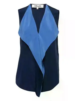 Diane Von Furstenberg Sleeveless Draped Silk Top