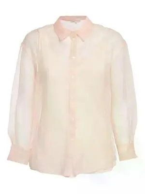 Maje Organza Semi-sheer Shirt - Orange