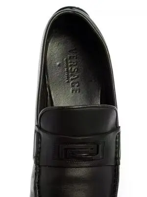 Versace Calf Leather Greca Detail Loafers