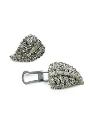 JENNIFER GIBSON JEWELLERY 1940s -tone Leaf Dress Clip
