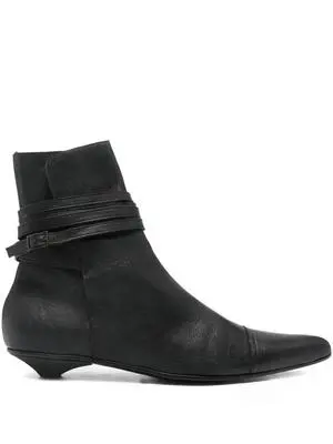 ROMEO GIGLI 1990s Leather Pointed Toe Ankle Boots