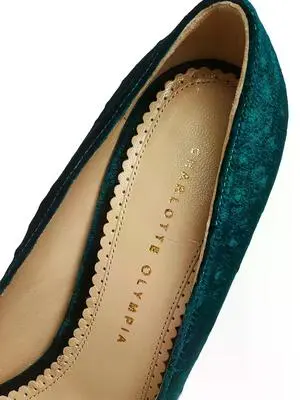 CHARLOTTE OLYMPIA Dolly Velvet Platform Pumps