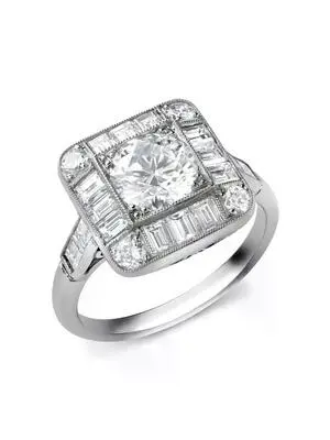 PRAGNELL Platinum Diamond Plaque Ring