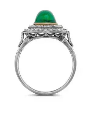 PRAGNELL 1901-1910 Platinum Emerald And Diamond Ring - Silver