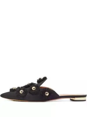 AQUAZZURA Decorative Fringe Detail Mules