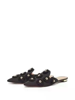 AQUAZZURA Decorative Fringe Detail Mules
