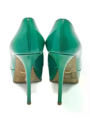 SERGIO ROSSI Peep-toe Pumps - Green