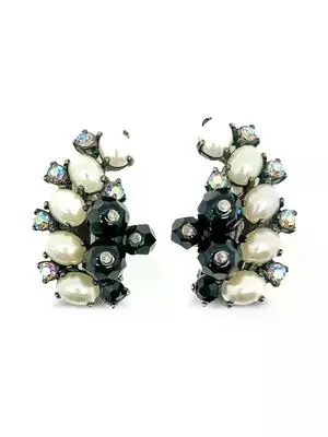 Schiaparelli Pearl And Crystal Embellished Earrings