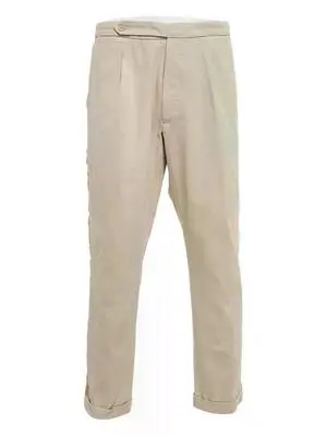 Palm Angels Gabardine Trousers With Stripe Detail - Neutrals