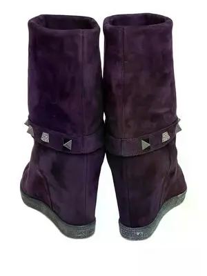 LE SILLA Suede Spike-stud Detail Wedge Boots