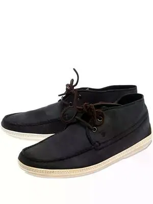 TOD'S Vintage Suede Lace-up Derby Shoes - Blue