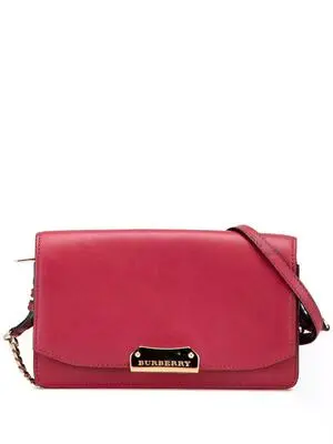 Burberry Leather Madison Wallet On Chain Crossbody Bag - Red