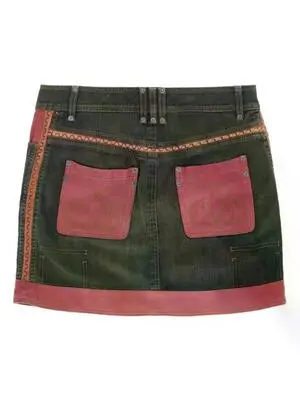 Dior 2000s Colour-block Denim Skirt