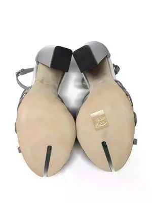 Burberry Ash Calf Leather Strappy Sandals