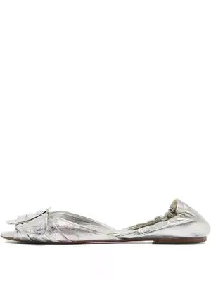 Roger Vivier Silver Tone Flats For Women