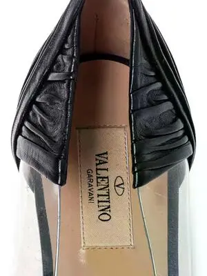 Valentino Garavani Leather Draped Flats