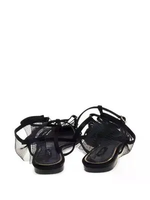Dolce & Gabbana Bow-detail Mesh Flat Sandals