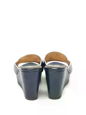 Prada 85mm Textured Leather Wedge Sandals