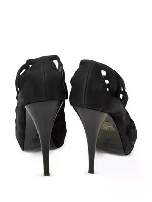 Fendi Suede Peep-toe Stiletto Pumps