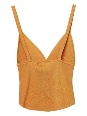 Simkhai Ribbed Knit V-neck Top With Cut-out Detailing