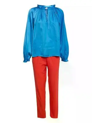 Zadig&Voltaire Ruffled Satin Trousers Set - Blue