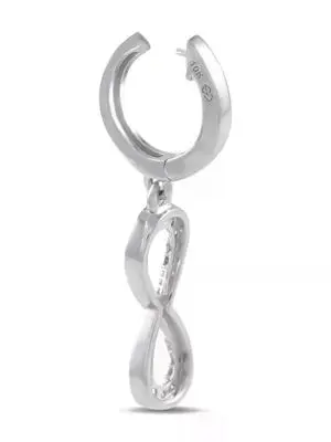 LB EXCLUSIVE 10kt White Gold Diamond Pavé Infinity Dangle Hoop Earrings