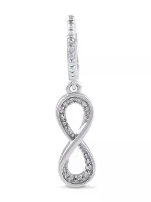 LB EXCLUSIVE 10kt White Gold Diamond Pavé Infinity Dangle Hoop Earrings
