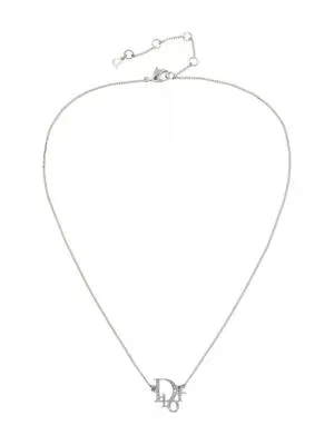 Dior 1990s Logo Pendant Necklace - Silver