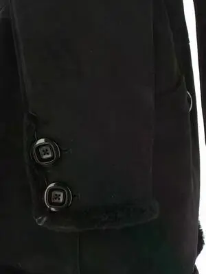 Versace 1990s Suede Shearling Collar Coat