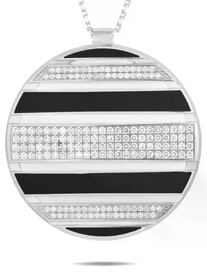 CHAUMET 18kt White Gold Class One Diamond And Enamel Necklace - Silver