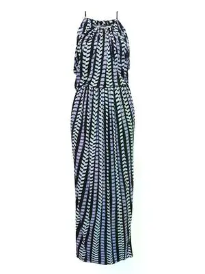 Balenciaga Geometric-print Maxi Dress - Black