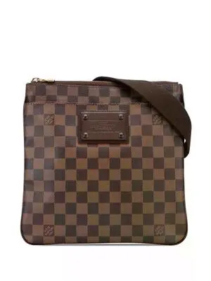 LOUIS VUITTON Damier Ebene Brooklyn Pochette Crossbody Bag - Brown