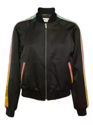 DAVID MORRIS Side-stripe Bomber Jacket - Black