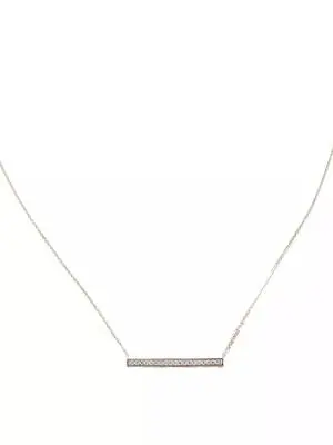 LB EXCLUSIVE 14kt White Gold Diamond Bar Necklace - Silver