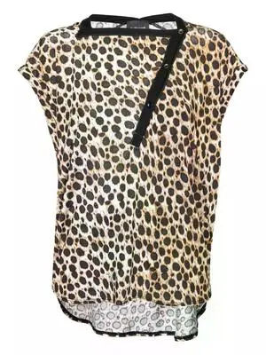 Just Cavalli Leopard-print Asymmetric Blouse - Brown