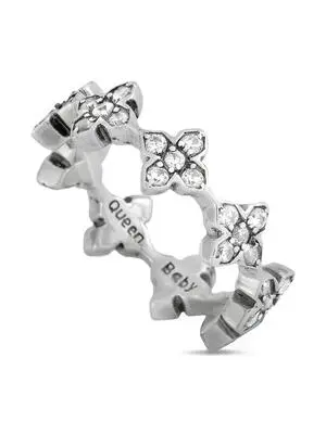 KING BABY STUDIO Sterling Cubic Zirconia Cross Motif Ring - Silver
